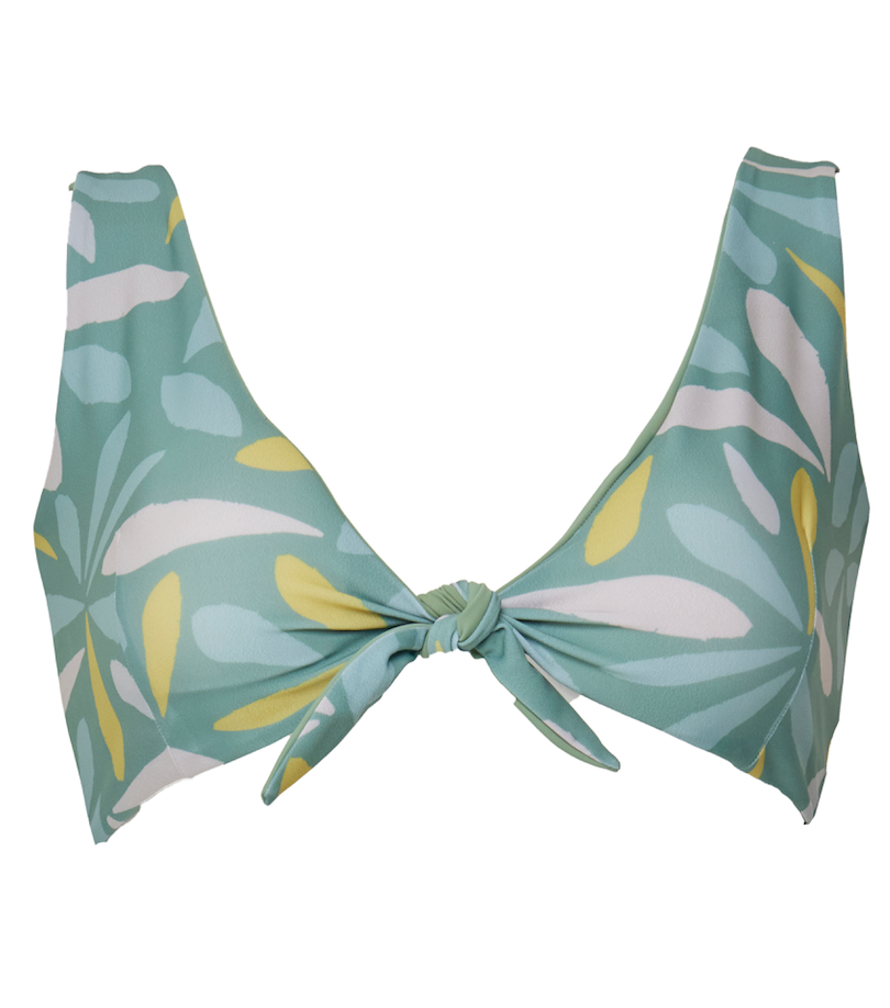 Top Claudia Verde Jade Hojas – MYSSO SWIMWEAR